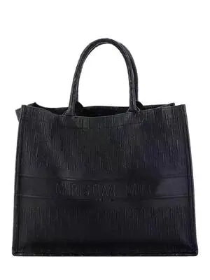 Dior Book Oblique Embossed Calfskin Large Tote Bag Black