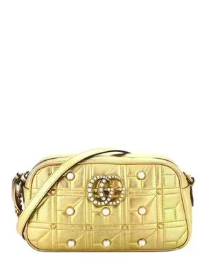 Gucci Gg Marmont Embellished Shoulder Bag - Gold