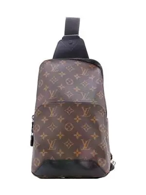 LOUIS VUITTON Avenue Sling Bag Macassar Monogram Canvas - Black