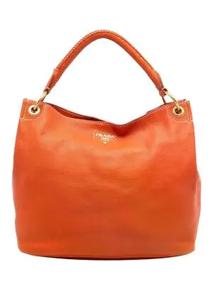 Prada 2000-2025 Vitello Daino Hobo Bag - Orange