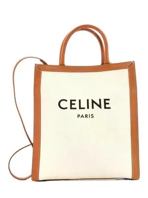 Celine Vertical Cabas Canvas Small Tote Bag - Brown