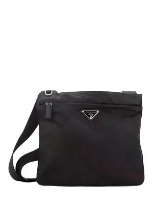 Prada Flat Messenger Crossbody Bag - Black