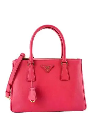 Prada Galleria Double Zip Saffiano Leather Small Tote Bag - Pink