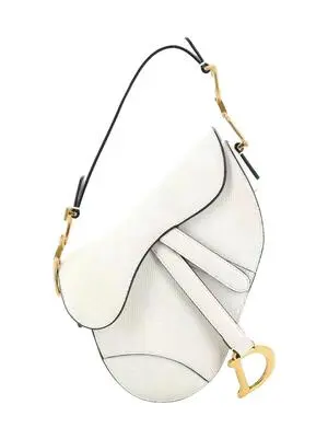 Dior Saddle Handbag Leather Mini Shoulder Bag - White