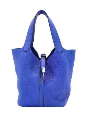 Hermès Picotin Lock Clemence Mm Bucket Bag - Blue