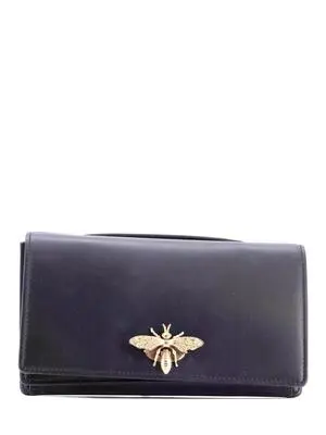 Dior Bee Leather Clutch Bag - Black
