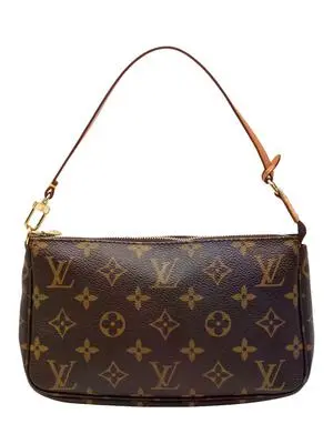 LOUIS VUITTON 2001 Monogram Pochette Accessoires Shoulder Bag - Brown
