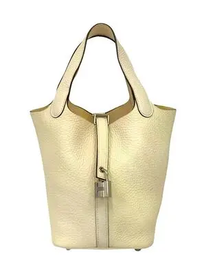 Hermès Clemence Picotin Lock 18 Handbag - White