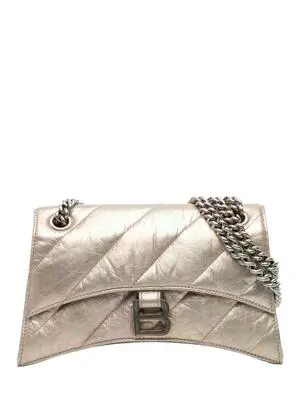 BALENCIAGA Small Metallic Calfskin Crush Chain Shoulder Bag