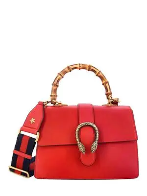 Gucci Dionysus Bamboo Top Handle Satchel - Red