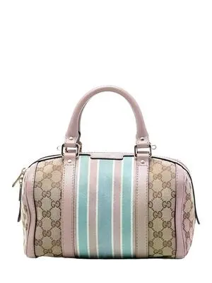 Gucci Small Gg Canvas Web Joy Boston Satchel - Brown