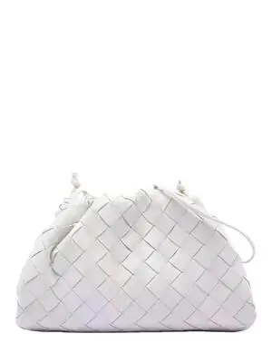 Bottega Veneta Nappa Intrecciato Mini Pouch Crossbody Bag - White