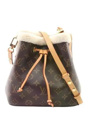 LOUIS VUITTON 2010-2026 Monogram Neonoe Shearling Bb Satchel - Brown