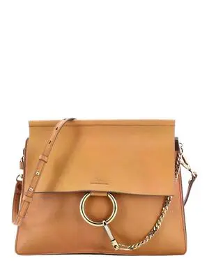 Chloé Faye Leather Medium Shoulder Bag - Brown