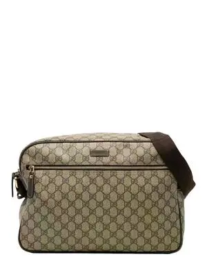 Gucci Gg Supreme Crossbody Bag - Brown