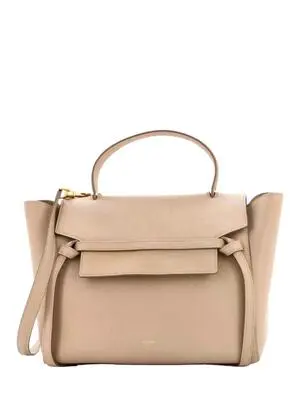 Celine Belt Bag Mini Shoulder Bag Textured Leather - Neutrals