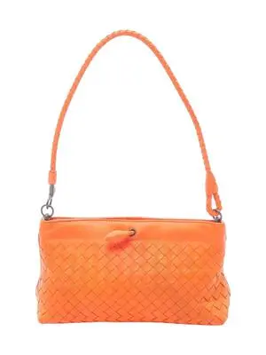 Bottega Veneta 2012-2026 Leather Intrecciato Shoulder Bag - Orange