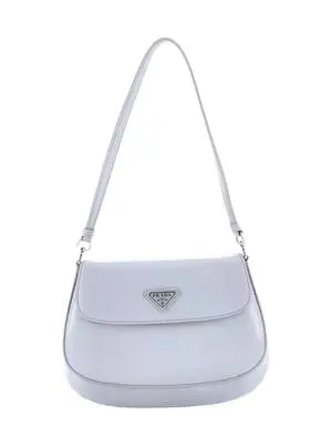 Prada Cleo Flap Hobo Bag Spazzolato Leather Small - Grey