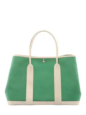 Hermès 2016 Toile And Vache Garden Party Pm Tote Bag - Green