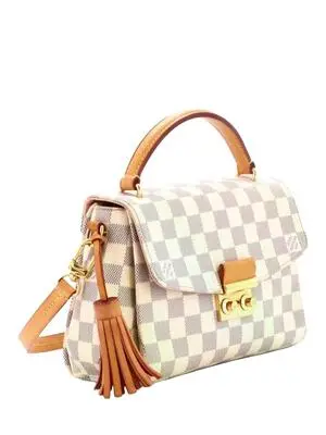 LOUIS VUITTON Croisette Handbag Damier Crossbody Bag - White