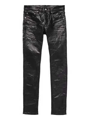 PURPLE BRAND Patent Leather Film Skinny Jeans - Black