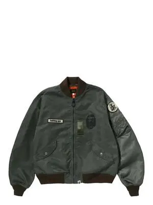 A BATHING APE Multi Patch Bomber Jacket - Green