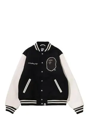 A BATHING APE Univ Varsity Jacket - Black