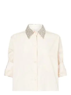 TWP Crystal-embellished Cotton Shirt - Creme De Peche