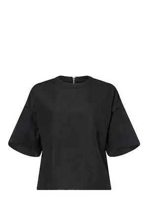 Sacai Boxy Poplin Woven T-shirt - Black