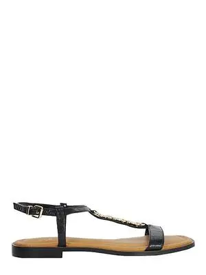 DUNE Lollipops Leather Sandals - Black Leather