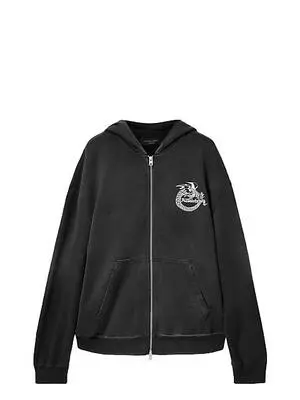 ALLSAINTS Terra Zip-up Cotton Hoodie - Washed Black