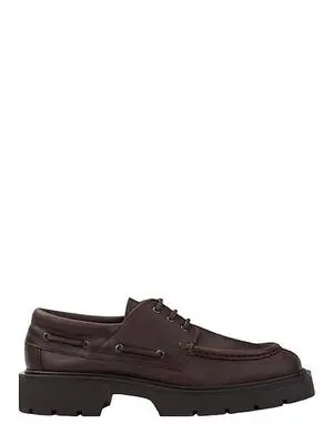 Sandro Lace-up Leather Loafers - Chocolate