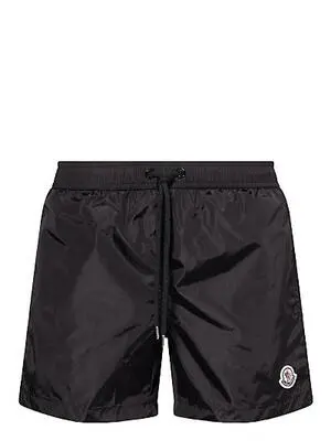 Moncler Brand-patch Drawstring Swim Shorts - Black