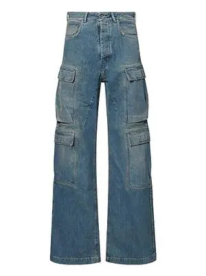Rick Owens Double Patch-pocket Cargo Denim Jeans - Washed Indigo