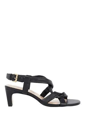 DUNE Leather Heeled Sandals - Black Leather