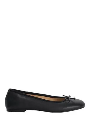 DUNE Helenne Leather Ballet Flats - Black Leather