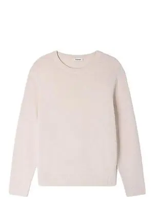 Sandro Crewneck Knitted Wool Jumper - Ecru