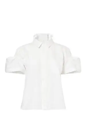 Sacai Short-sleeve Cotton Poplin Shirt - Off White