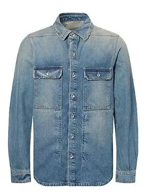 Rick Owens Oversized Washed-denim Overshirt - Washed Indigo