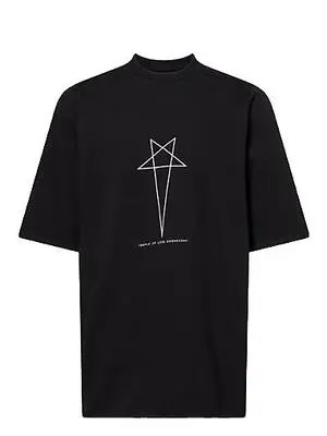 Rick Owens Jumbo Graphic-print Cotton T-shirt - Black/milk