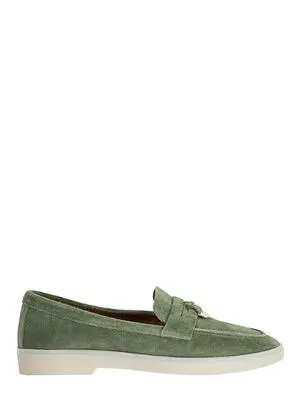 DUNE Suede Loafers - Green Suede