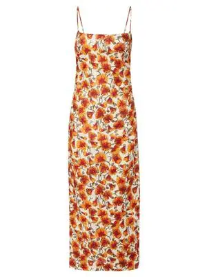SIR. Floral Linen Midi Dress - Multicoloured