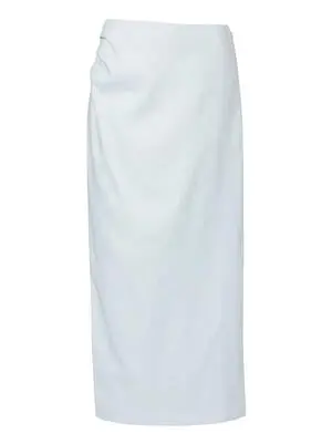 SIR. Linen Midi Skirt - Blue