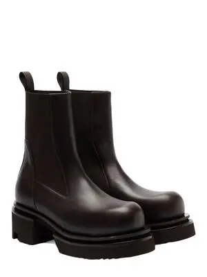 Rick Owens Beatle 60 Leather Platform Chelsea Boots - Black