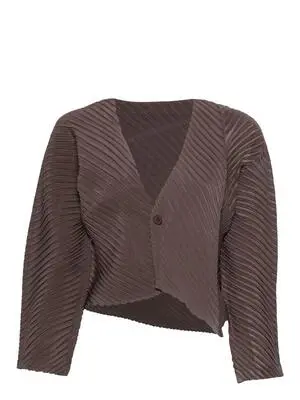 Issey Miyake Asymmetric Cardigan - Brown