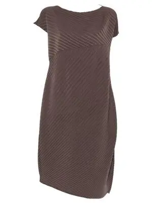 Issey Miyake Asymmetric Midi Dress - Brown