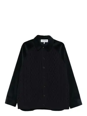 Loewe Knitted Cotton Overshirt - Blue