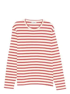 JIL SANDER Striped T-shirt - Red