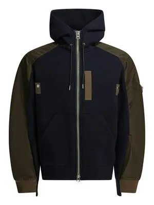 Sacai Hooded Zip-up Jacket - Blue