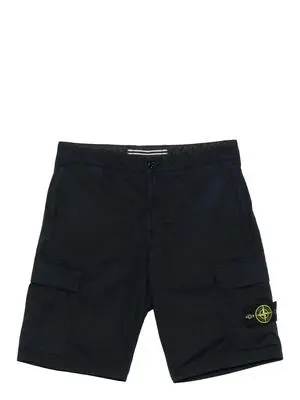 Stone Island Cargo Shorts With Logo - Blue